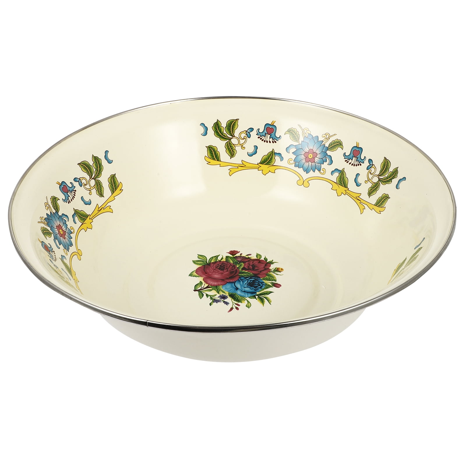 Household Vintage Soup Basin Enamel Washbasin Storage Basin Kitchen ...