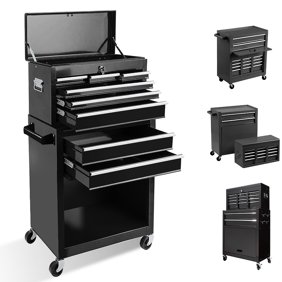 Costway High Capacity 6-Drawer Rolling Tool Chest Storage Cabinet ...
