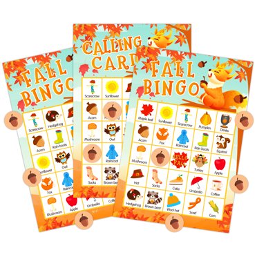 Big Dot of Happiness Thanksgiving Bingo Game Set - Fall Harvest Party ...