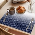 Abstract Texture Cotton Linen Placemats Set of 2, Classic Navy Blue ...