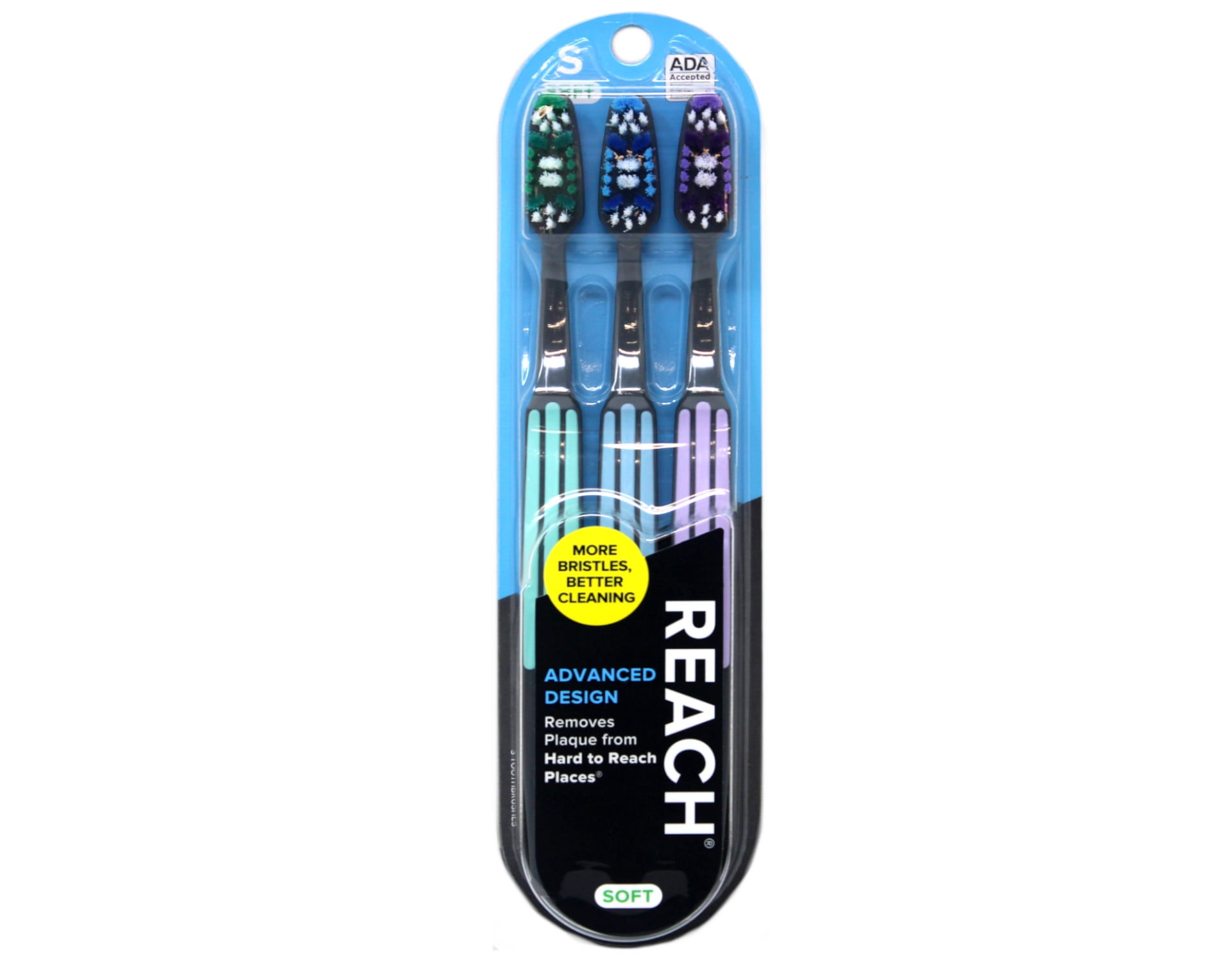 Reach Advanced Design Toothbrushes Soft, 3 Count - Walmart.com