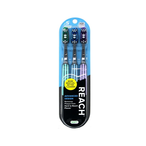 Reach Advanced Design Toothbrushes Soft, 3 Count - Walmart.com