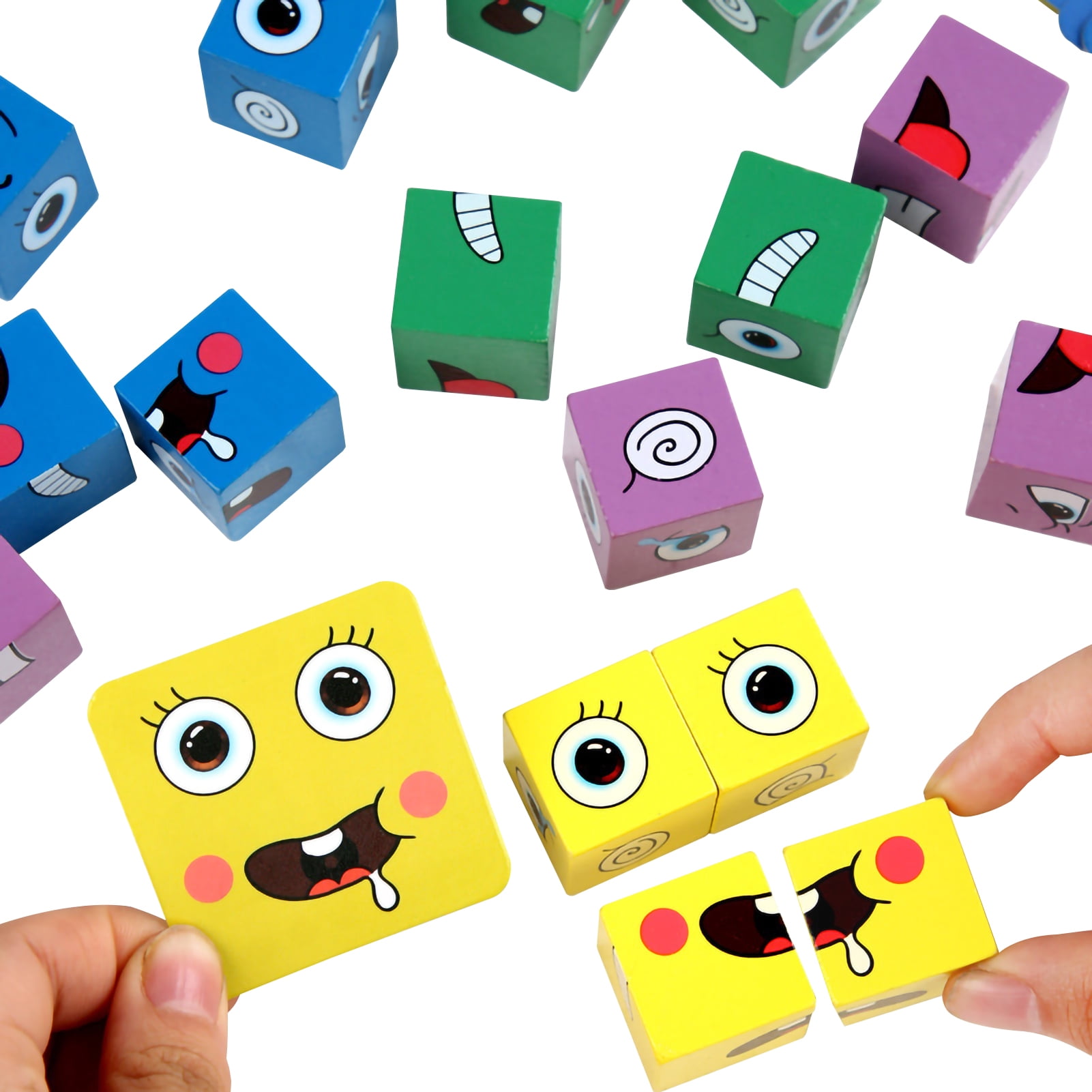 Click here for Amdohai Wooden Expression Matching Block Face Chan... prices