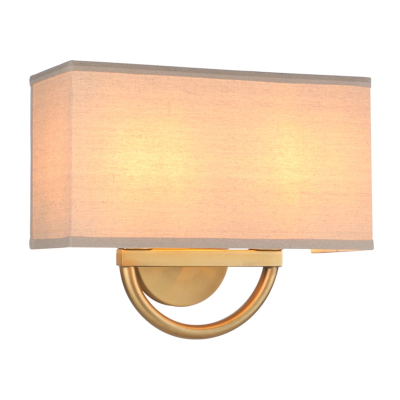 Pathson Dual Heads Fabric Wall Sconce,Square Textile Linen Shade Wall ...