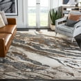 SAFAVIEH Pacific Nick Abstract Area Rug, Dark Grey/Beige, 6'7" x 6'7 ...