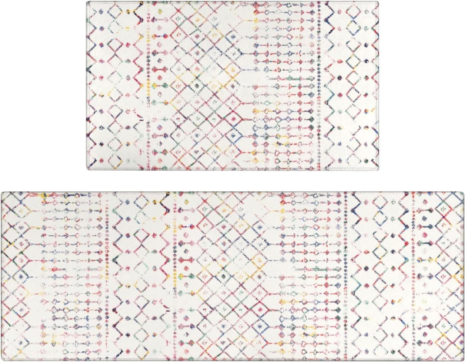 Boho Kitchen Mat Set of 2,Modern Farmhouse Kitchen Rugs and Mats Non ...