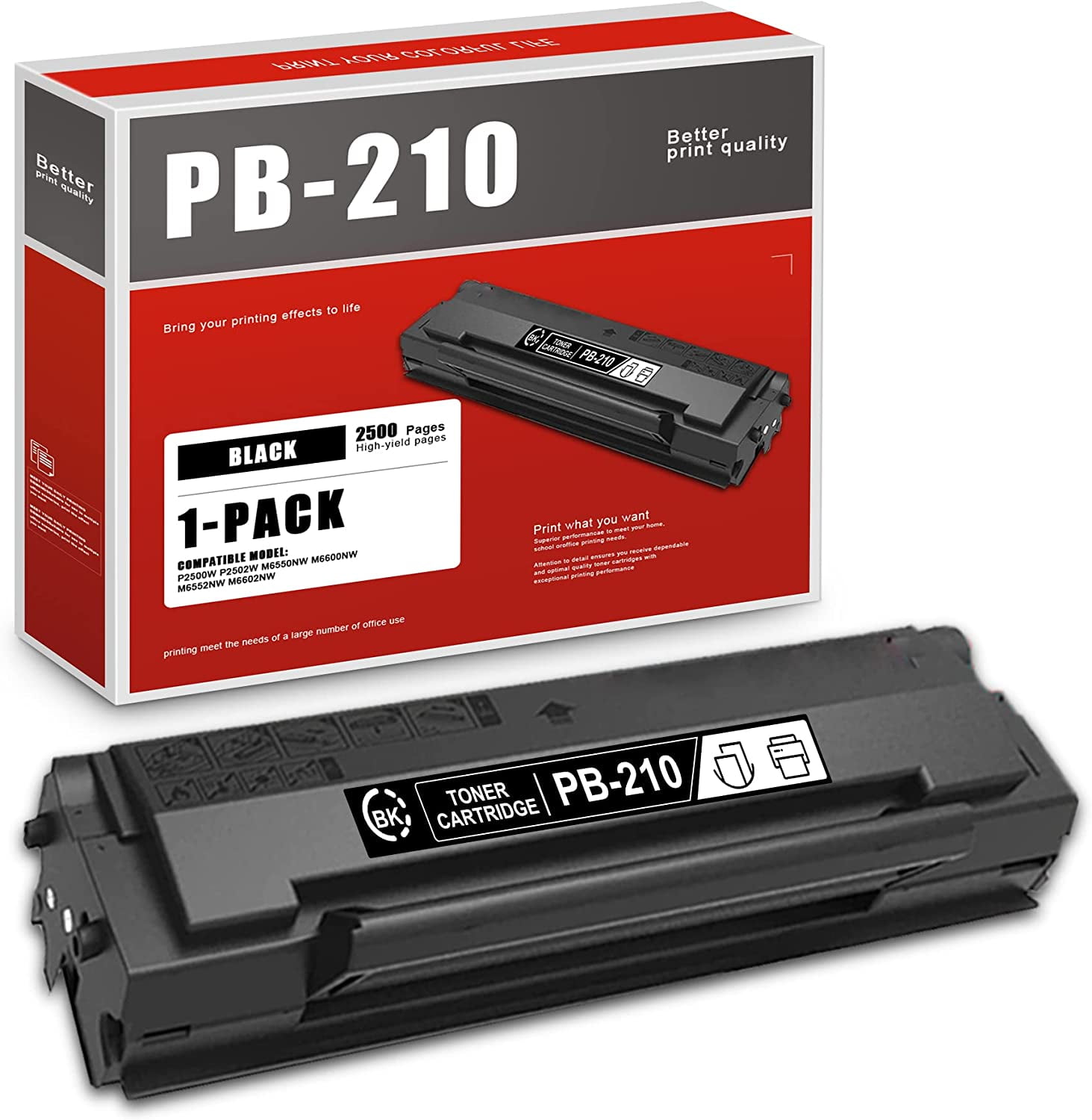 1 Black PB-210 Toner Cartridge Replacement for Pantum P2200 P2500W ...