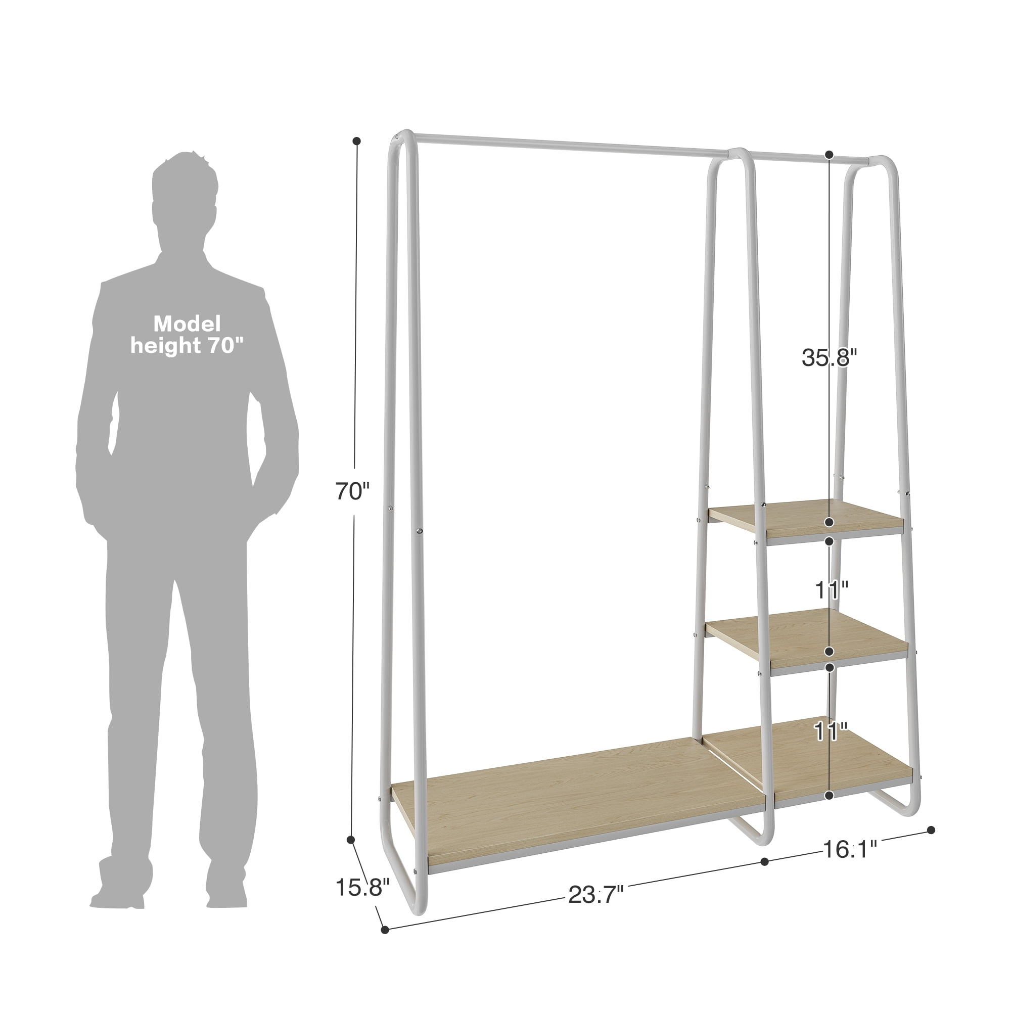 Buy Raybee Standing Clothes Rack Garment Rack for Hanging Clothes ...