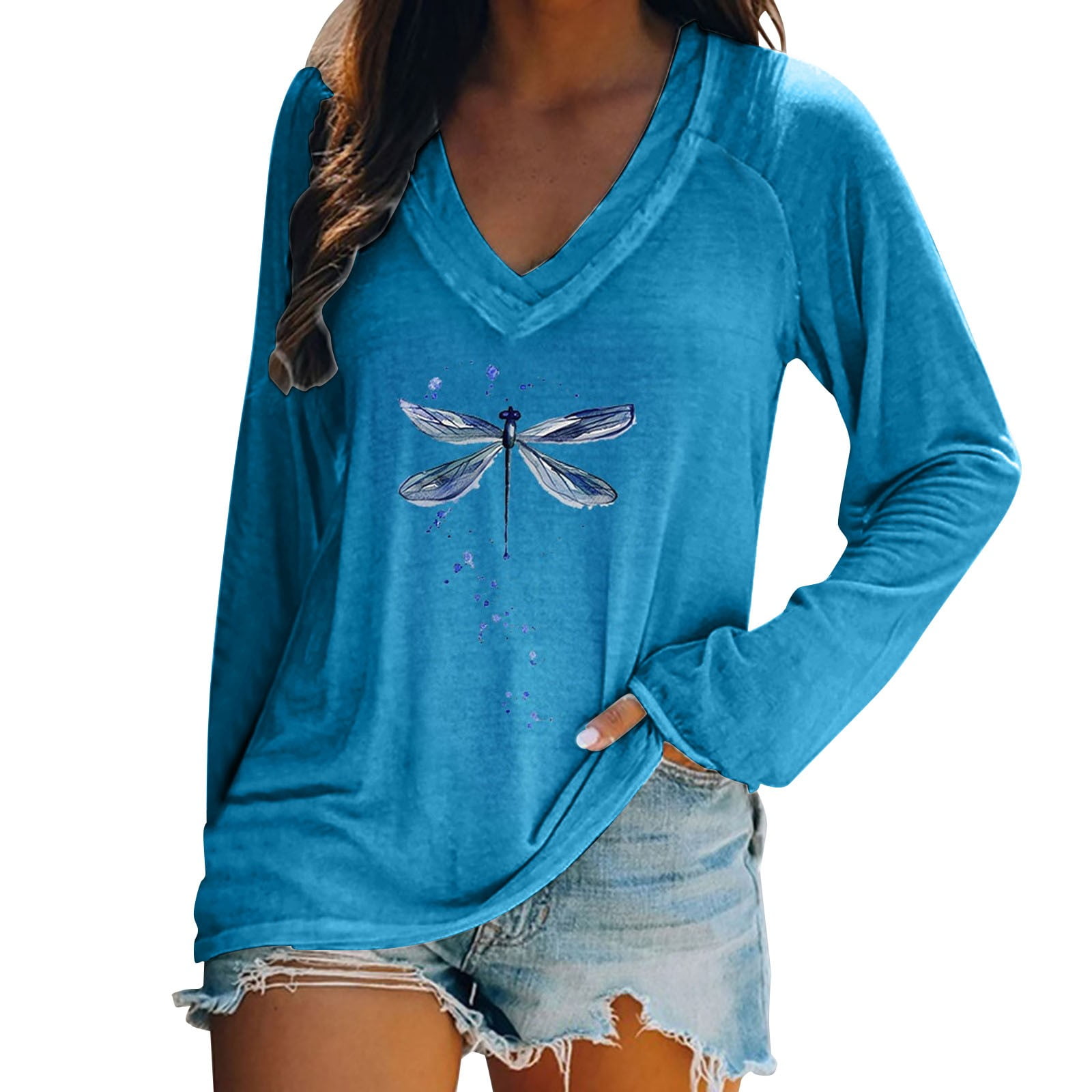 Click here for Wzxfashion Womens T Shirt Blend Printed Long Sleev... prices