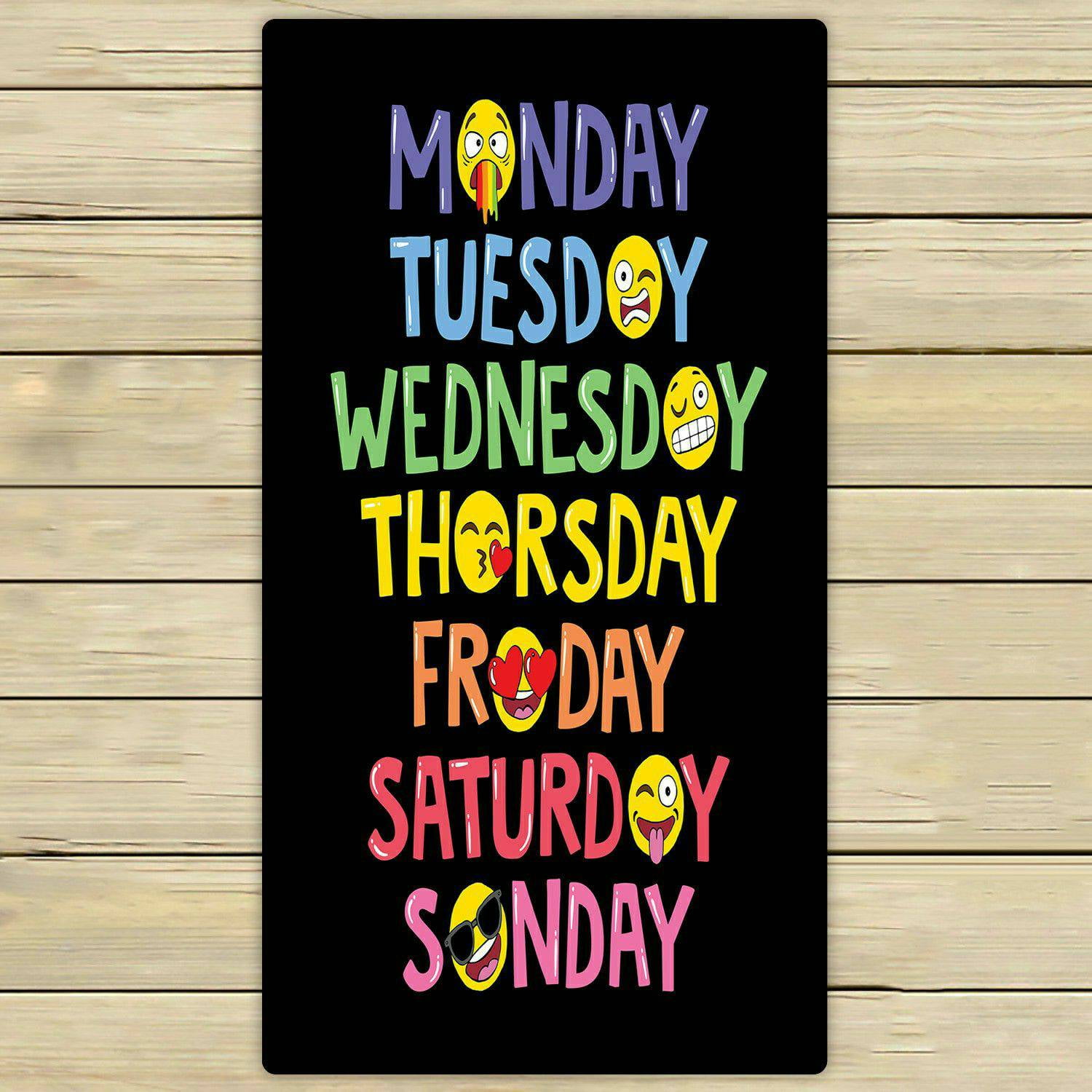 ECZJNT Days of the week Emoji Beach Bath Towels Shower Towel For Home ...