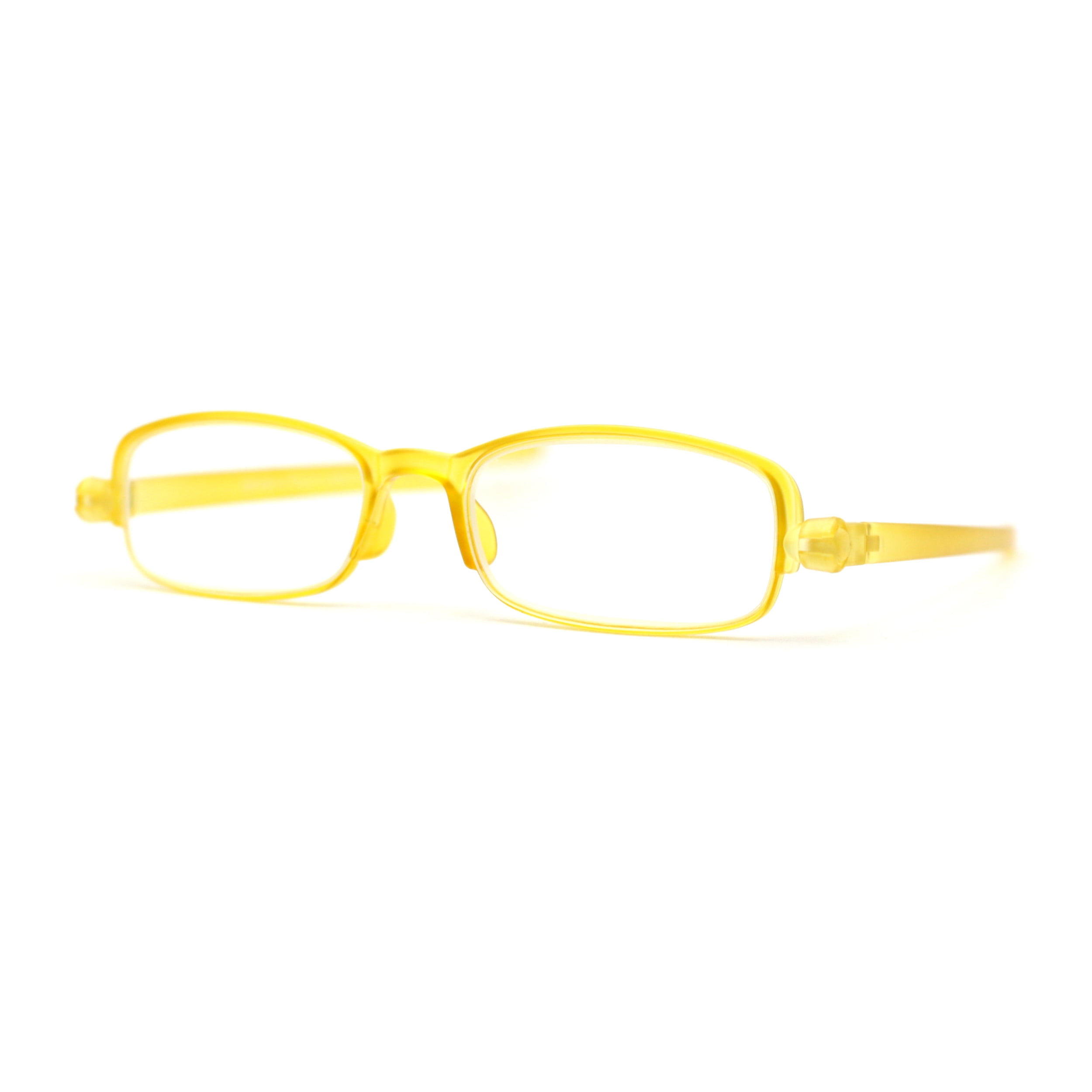 Adjustable Lens Angle Plastic Rectangular Reading Glasses Yellow +1.50 ...