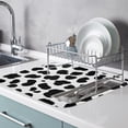 Black White Leopard Dish Drying Mat 16x18 inch Rustic Minimalist Modern ...