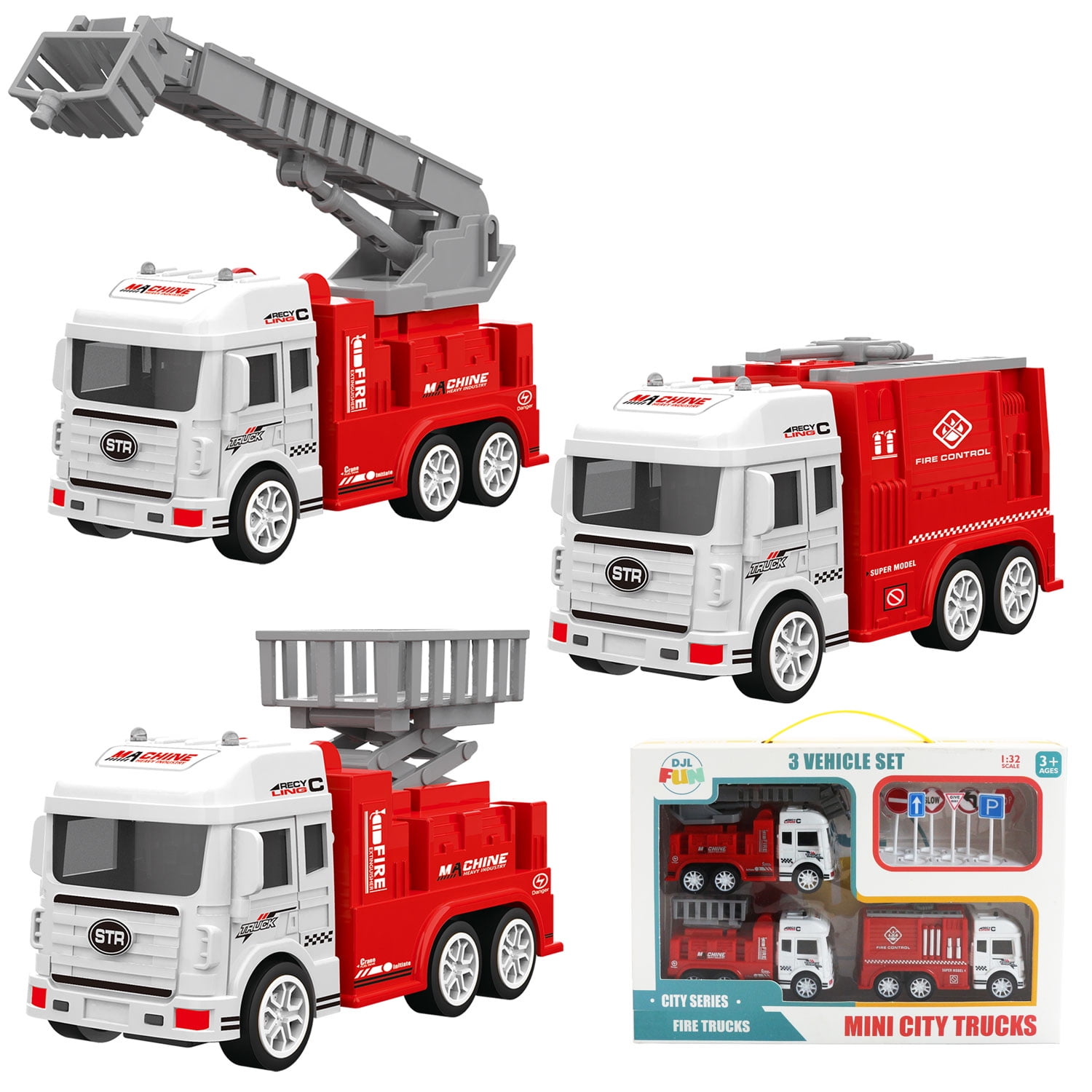 Mini City Fire Trucks (Extending Ladder Fire Truck, Fire Engine ...