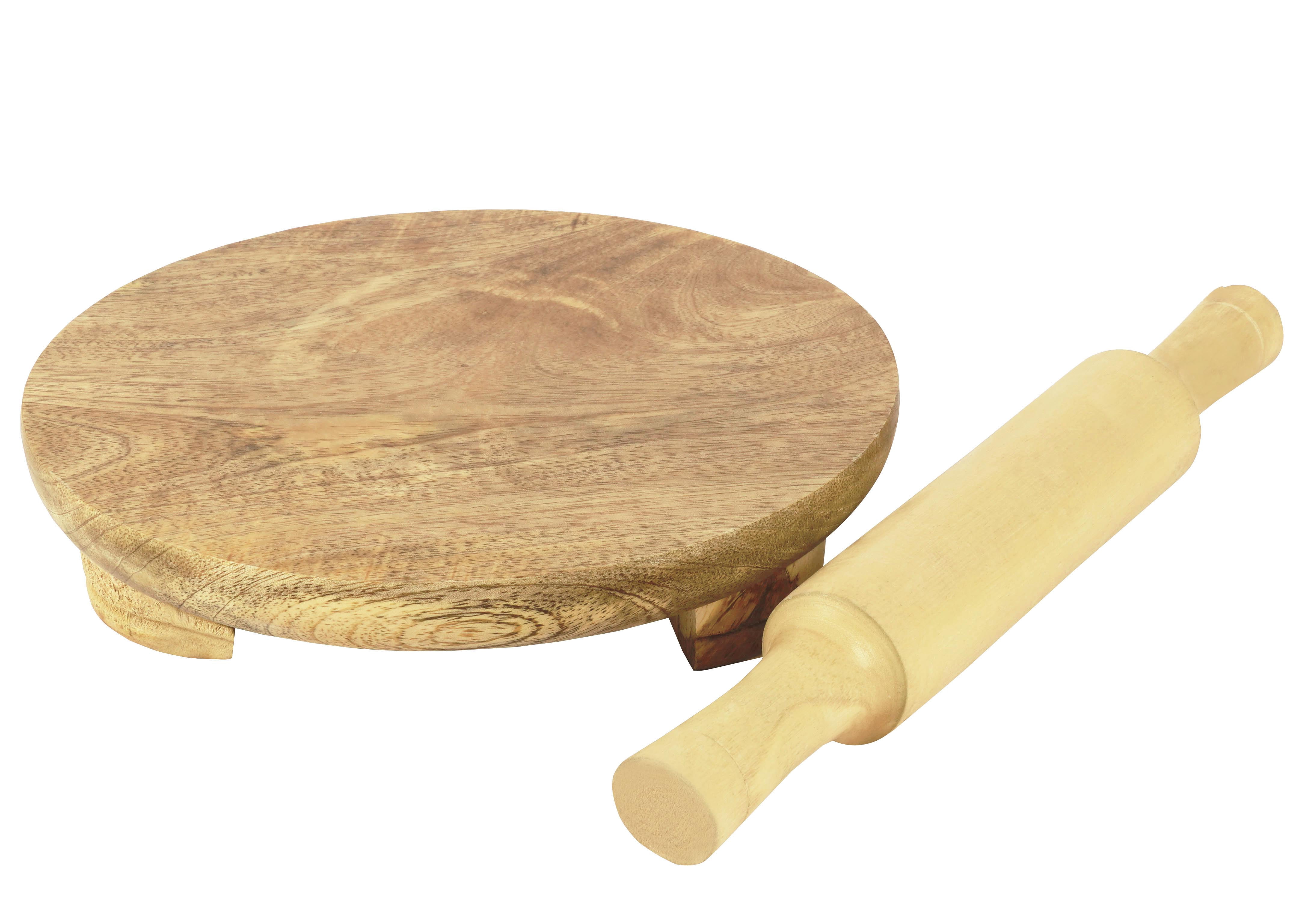 Buy Trifri Handmade Wooden Round Roti Maker Wooden Chakla Belan ...
