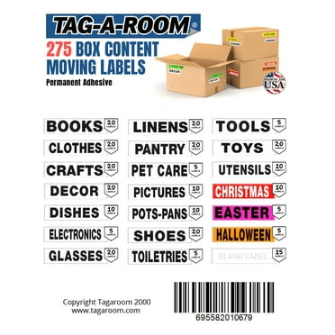 1008 Count Moving Labels Color-Coded Adhesive Room Stickers, 21 ...