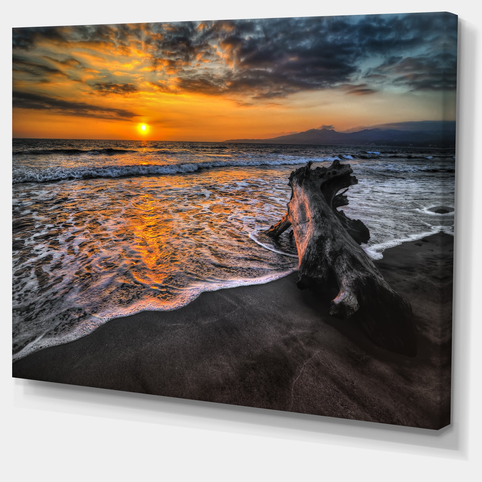 Log On Beach During Sunset Seashore Canvas Art Print Walmart Canada log-on-beach-during-sunset-seashore-canvas-art-print-walmart-canada