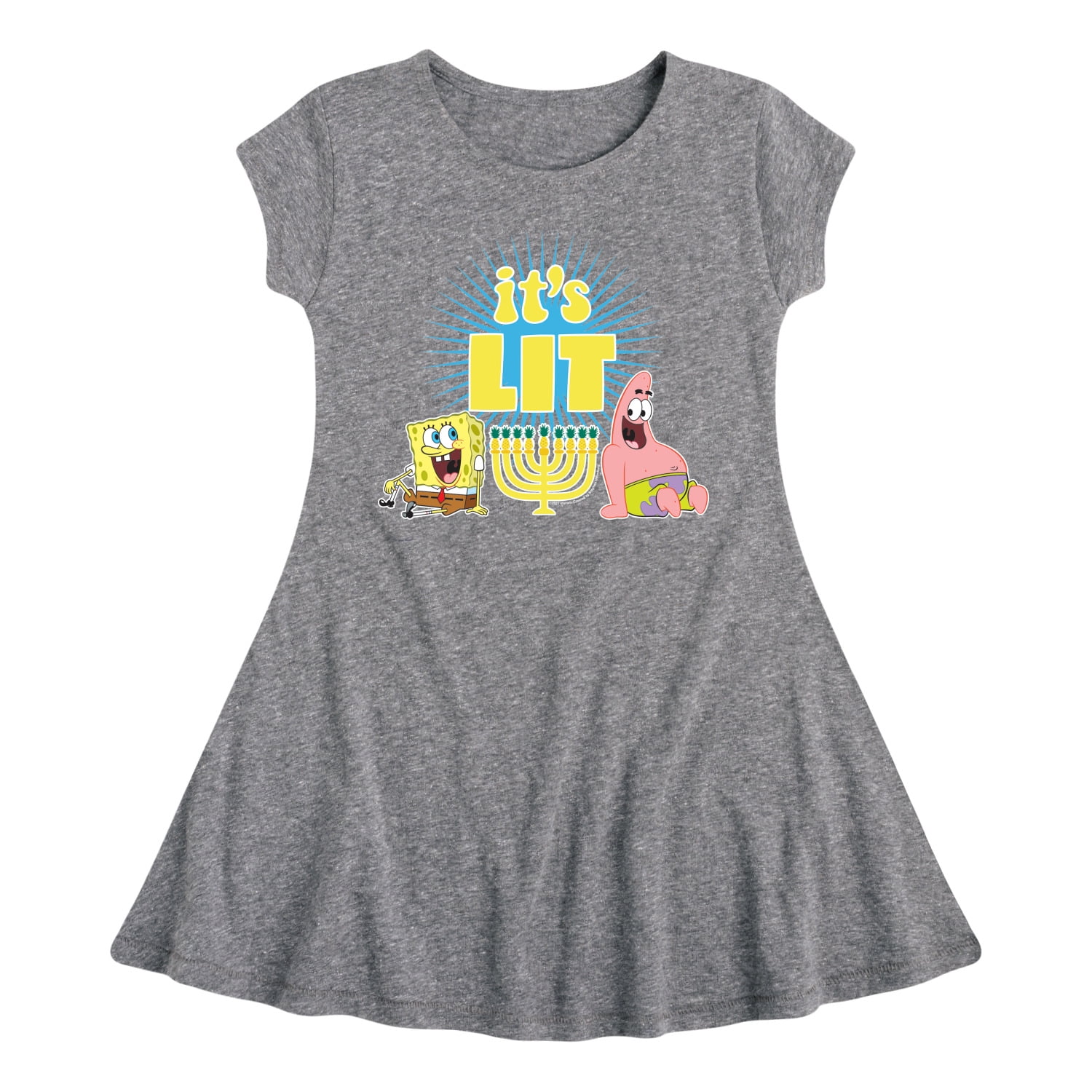 SpongeBob SquarePants - It's Lit Hanukkah - Toddler And Youth Girls Fit ...
