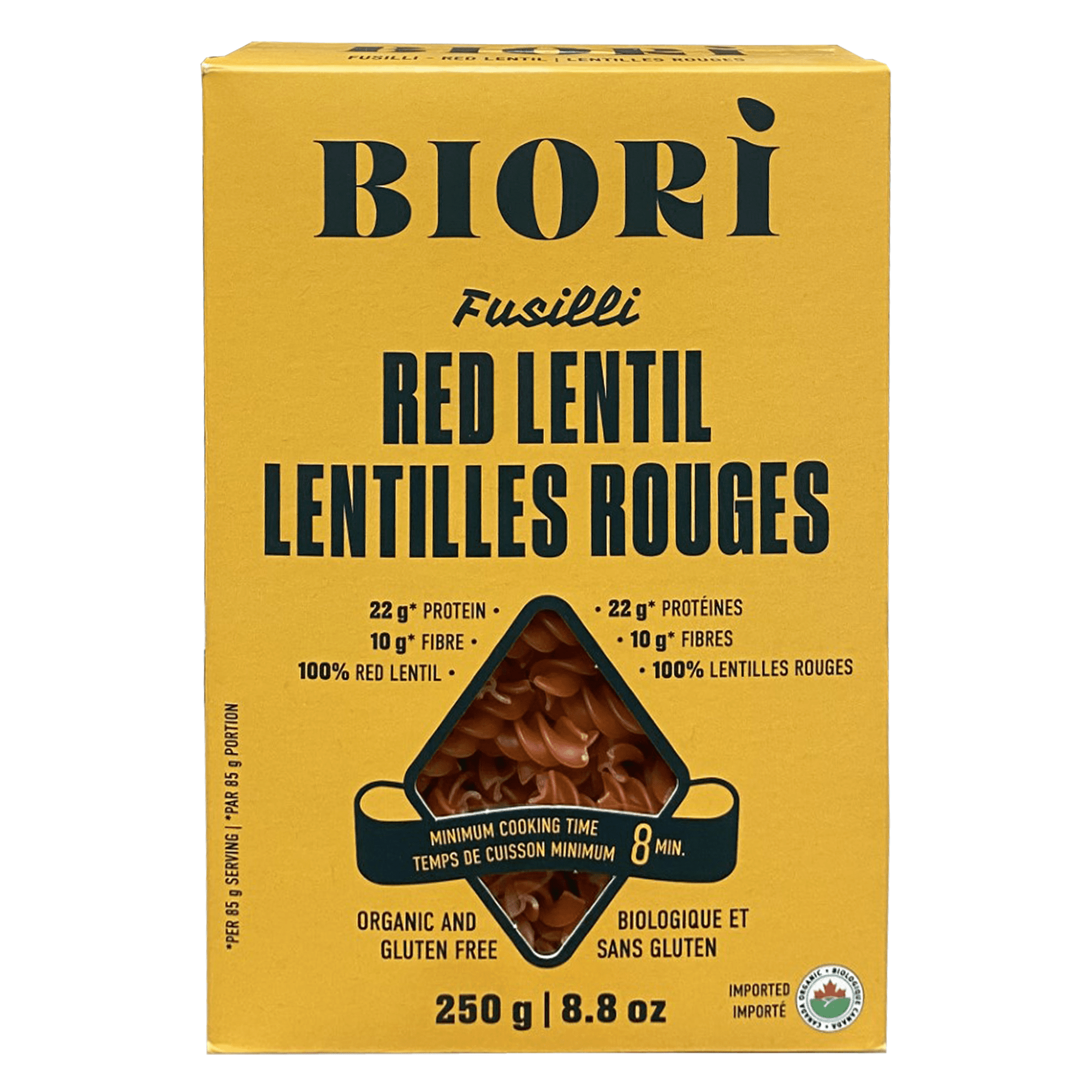 Biori 100% Organic Gluten Free Red Lentil Fusilli 250g, 100% Organic ...