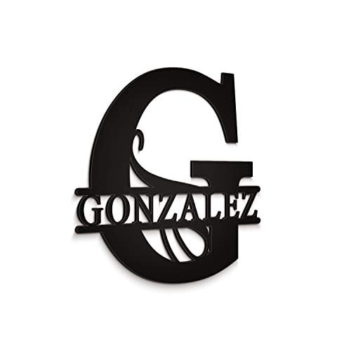 JASS GRAPHIX Gonzalez 12" Black Aluminum Composite Monogrammed Sign ...