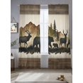 Black Bear Sheer Curtains for Living Room Bedroom Farmhouse Brown Barn ...