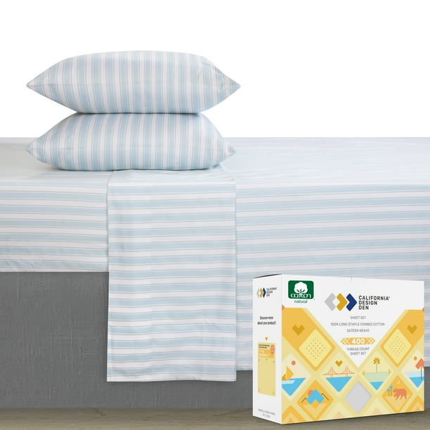 California Design Den 100 Cotton Queen Bed Sheets Set 400 Thread