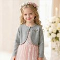 CAUYDY Girls Cardigan Sweater Long Sleeve Cute Bow Button Bolero ...