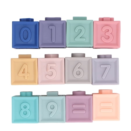 QIILU Soft Rubber Blocks Babies Children Chewing Silicone Early ...