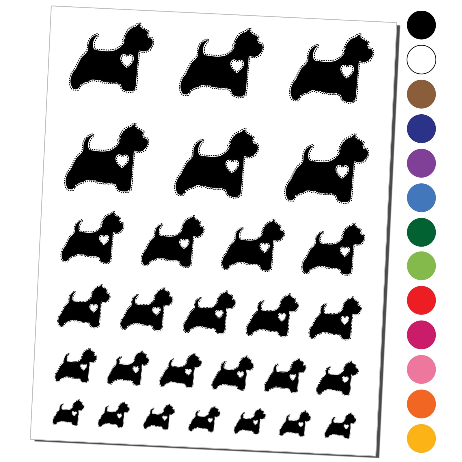 Westie West Highland White Terrier Dog with Heart Water Resistant ...