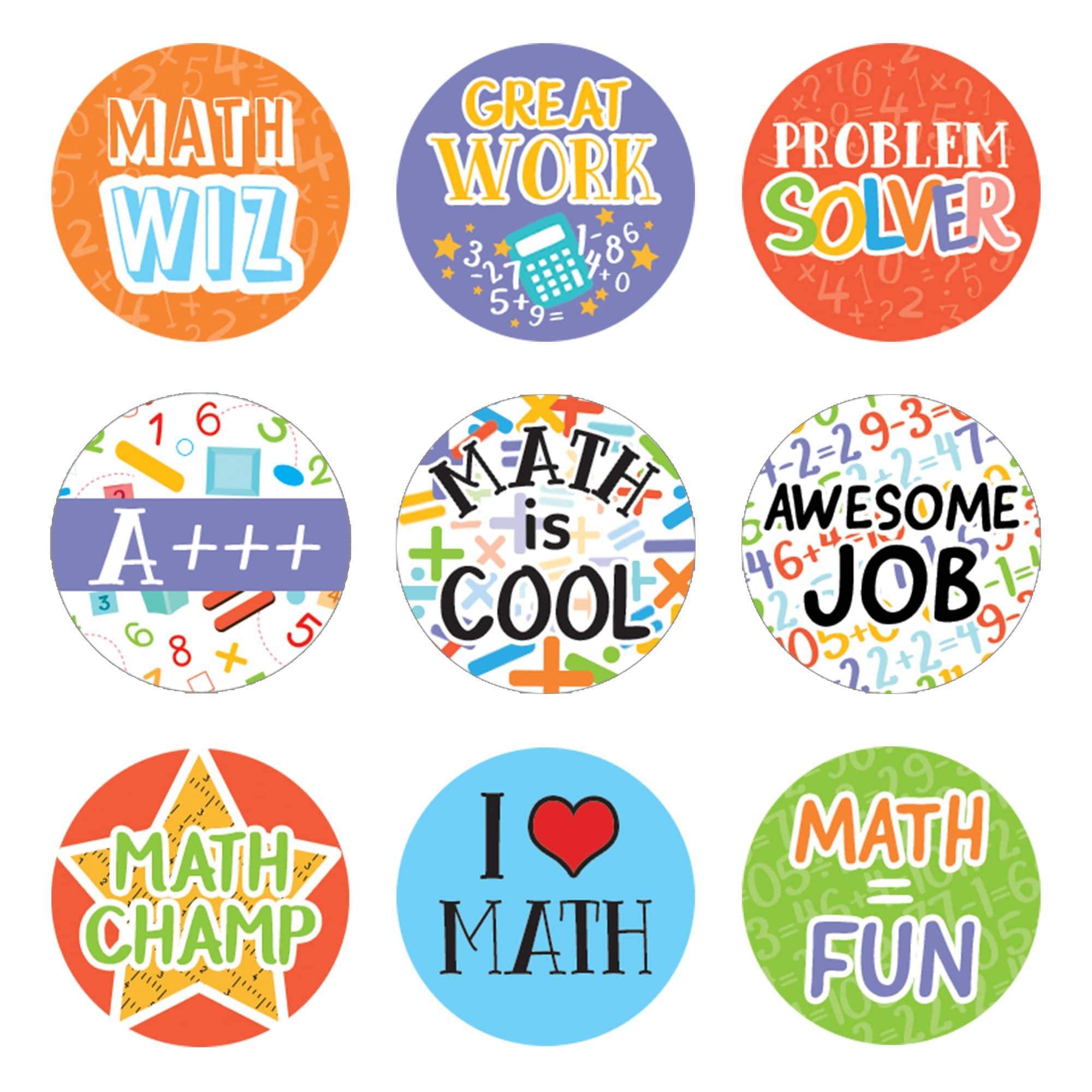 Math Theme Motivational Reward Stickers For Student 1 080 Count