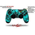 Skin Wrap for Sony PS4 Dualshock Controller Scattered Skulls Neon Teal ...