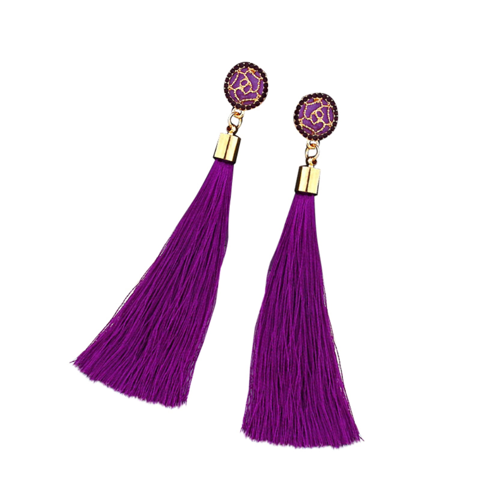 Women Fashion Bohemian Earrings, Jewelry Long Tassel Fringe Boho Hoop ...