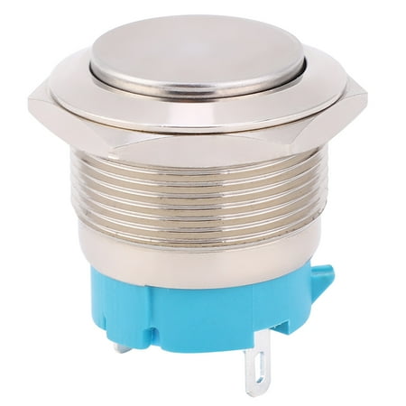 Metal Push Button Switch, 250V 22mm Mount Hole High Head 2 Pins Push ...