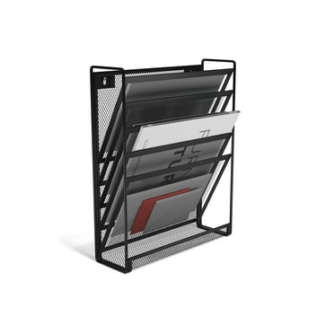 TRU RED Matte Black Wire Mesh File Organizer for Office Desk, Letter ...