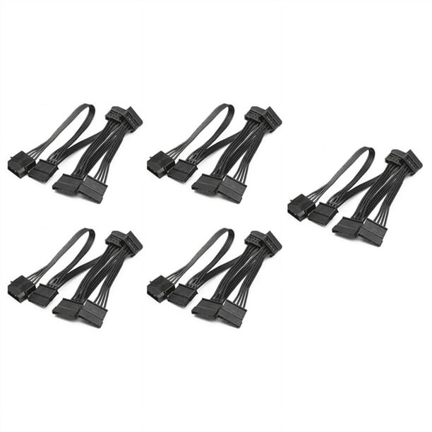 5X 4Pin IDE 1 to 5 SATA 15Pin Hard Drive Power Supply Splitter Cable ...