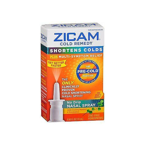 Zicam Cold Remedy Shorten Cold + Multi-Symptom Nasal Relief 0.5 oz, 3 ...