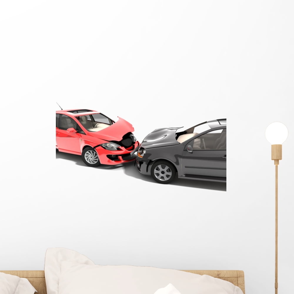 Car Accident Wall Mural Decal by Wallmonkeys Vinyl Peel and Stick ...
