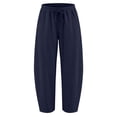 Bainana Women'S Wide Leg Capri Pants Solid Color Elastic Waist Loose ...