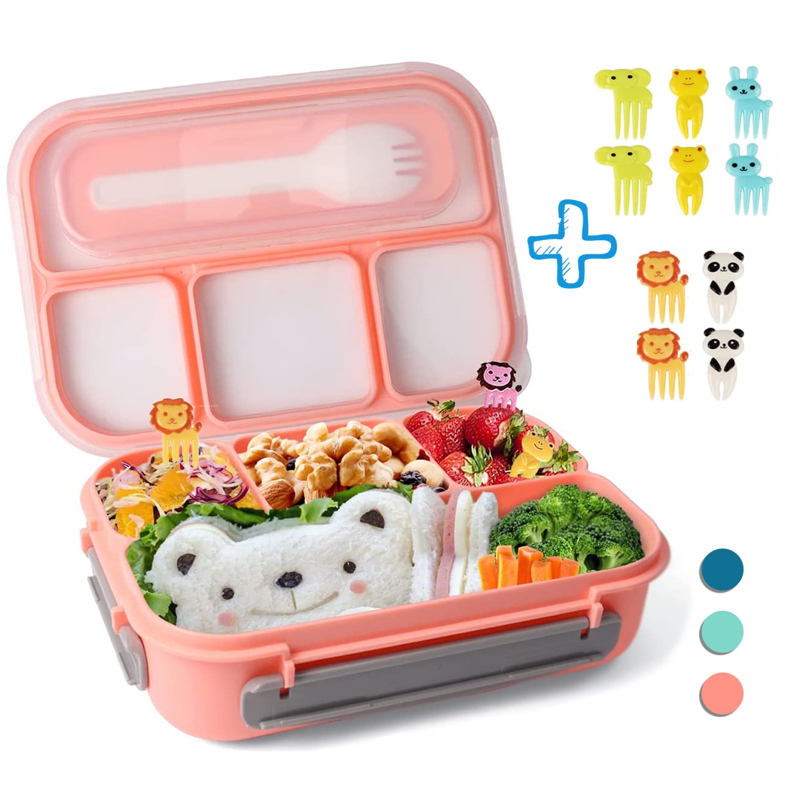 BPA-Free Bento Box Lunch Container, Leak-Proof, 1.3L Plastic Storage, 4 ...