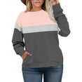 CCRFTGI Oversized Sweatshirt for Women Casual Plain Color block Tops ...