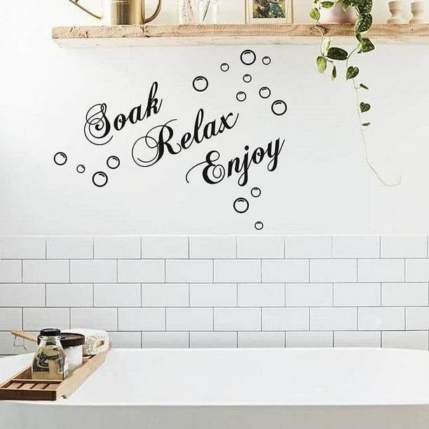 Adhesivos de pared Soak Relax Enjoy Bathroom PVC 19 x 44 cm | Bodega ...