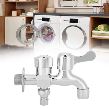 Faucet, Washing Machine Faucet Double Water Outlet Tap High Hardness ...