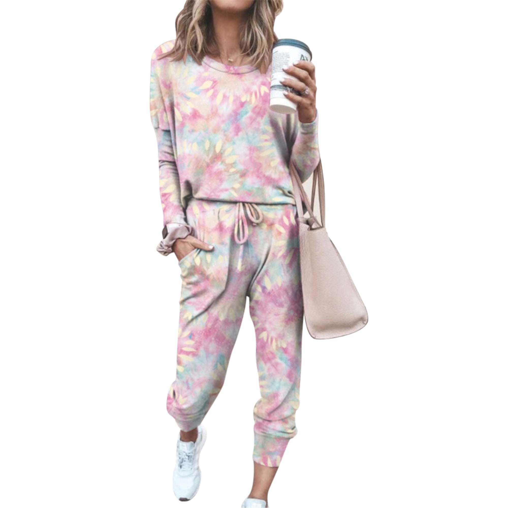 Click here for Bellella Women 2 Pcs Tie Dye Tracksuit High Waist... prices