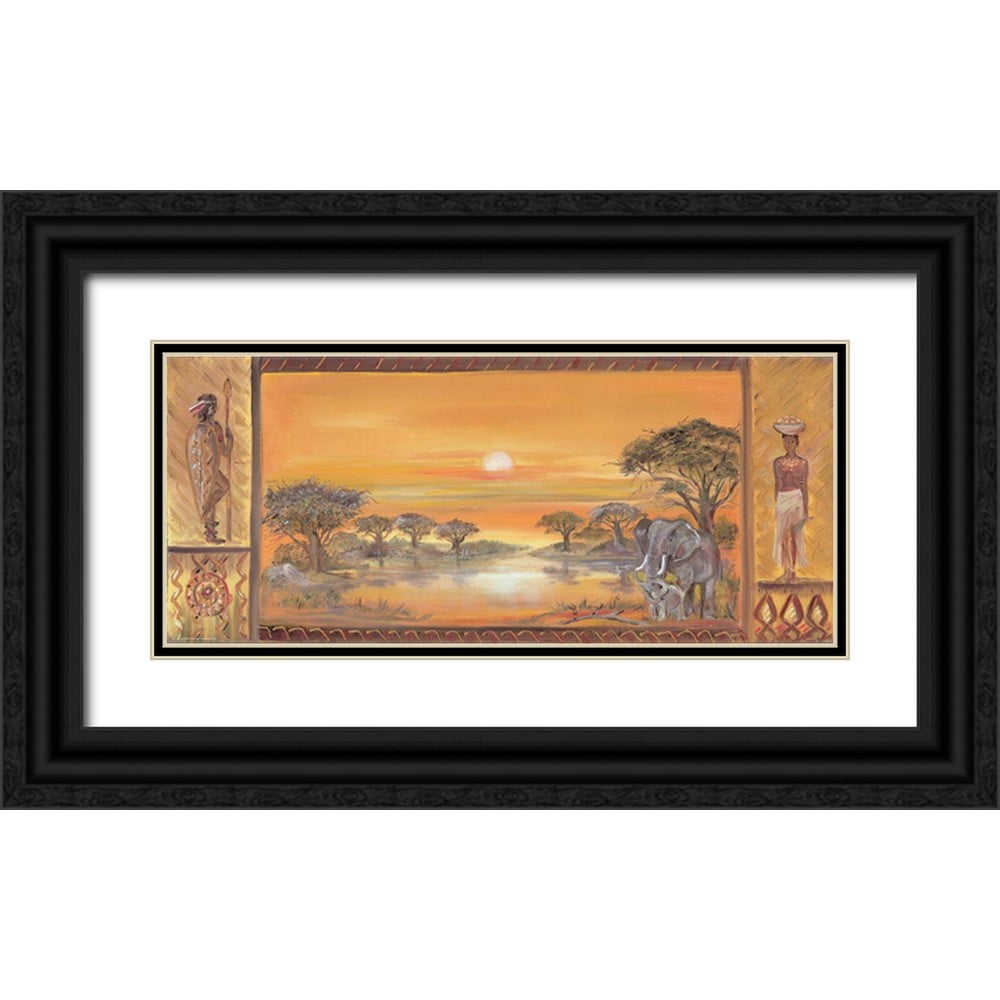 Nyvltova, Dagmar 32x16 Black Ornate Wood Framed with Double Matting ...