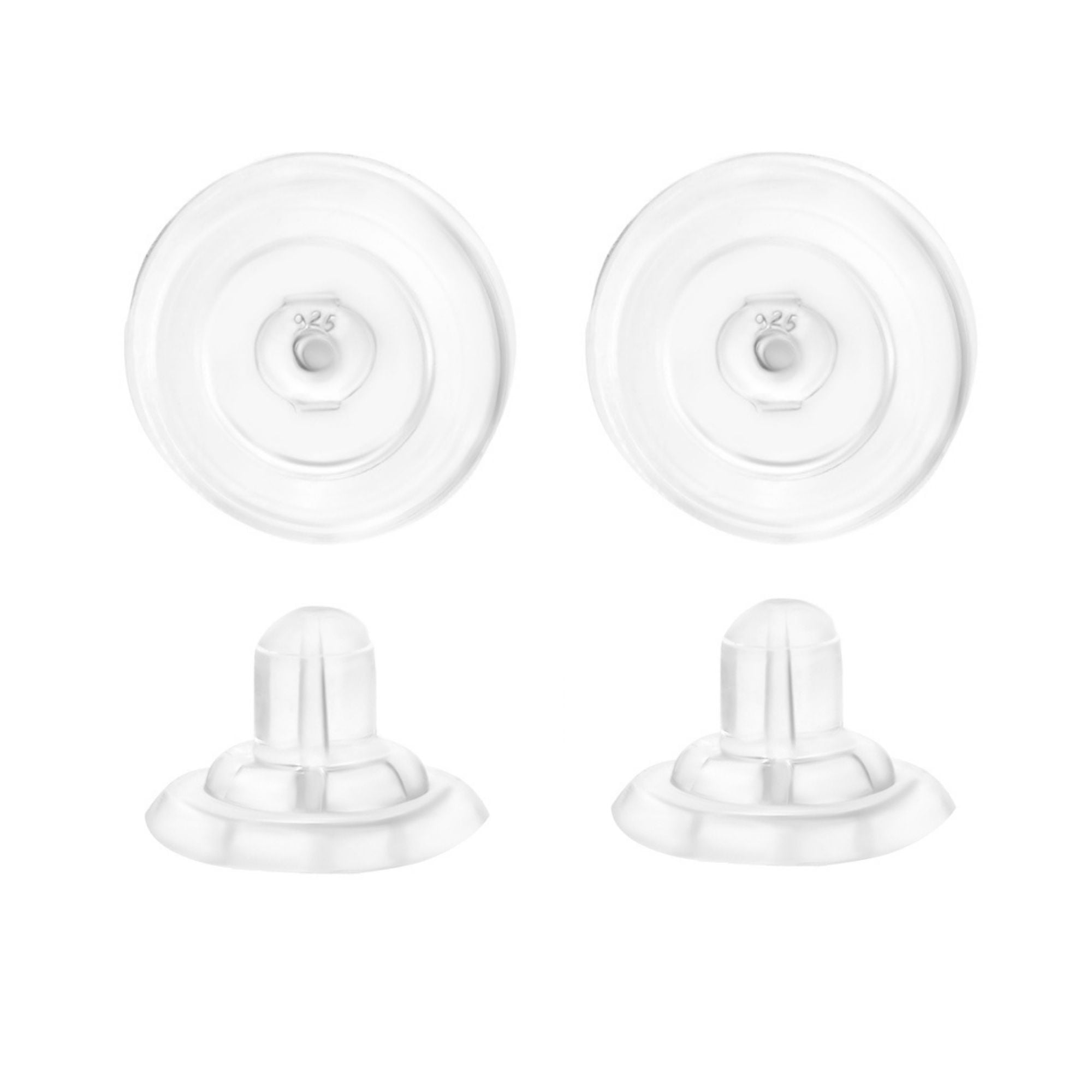 Universal EZback Earring Backs Soft Clear Silicone and Sterling Silver ...