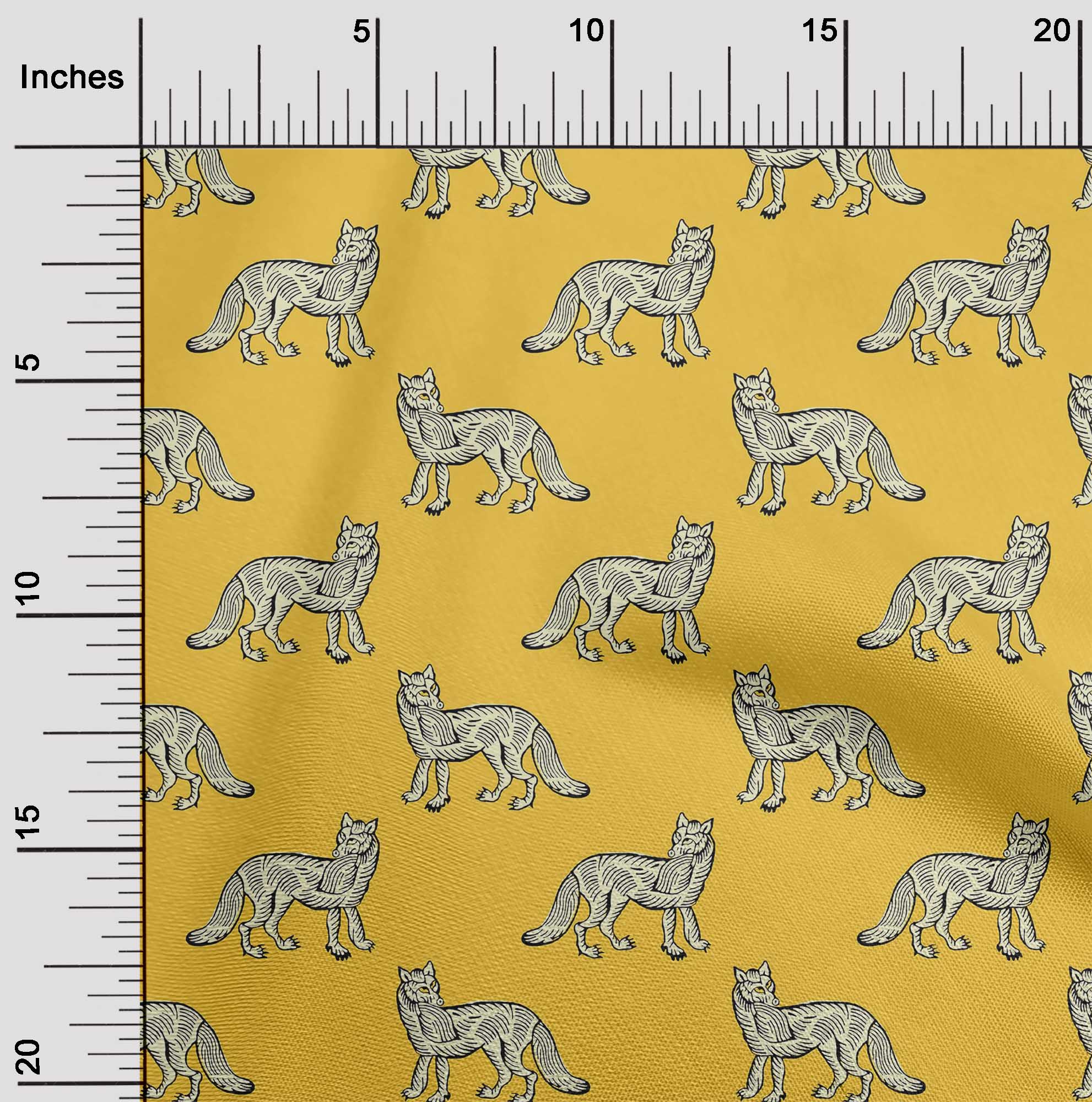 oneOone Viscose Jersey Fabric Fox Block Print Fabric By Yard 60 Inch ...