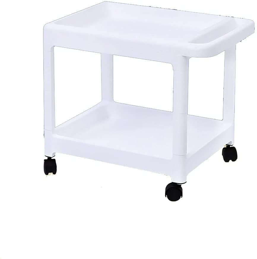 White Storage Cart 3/4 Tier, Rolling Utility Cart Mobile Shelving Unit ...