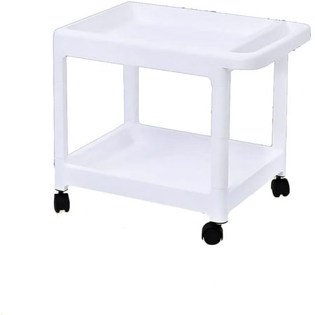 White Storage Cart 3/4 Tier, Rolling Utility Cart Mobile Shelving Unit ...