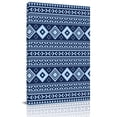 Blue Lozenge Canvas Wall Art for Living Room, Coastal Geometric Striped ...