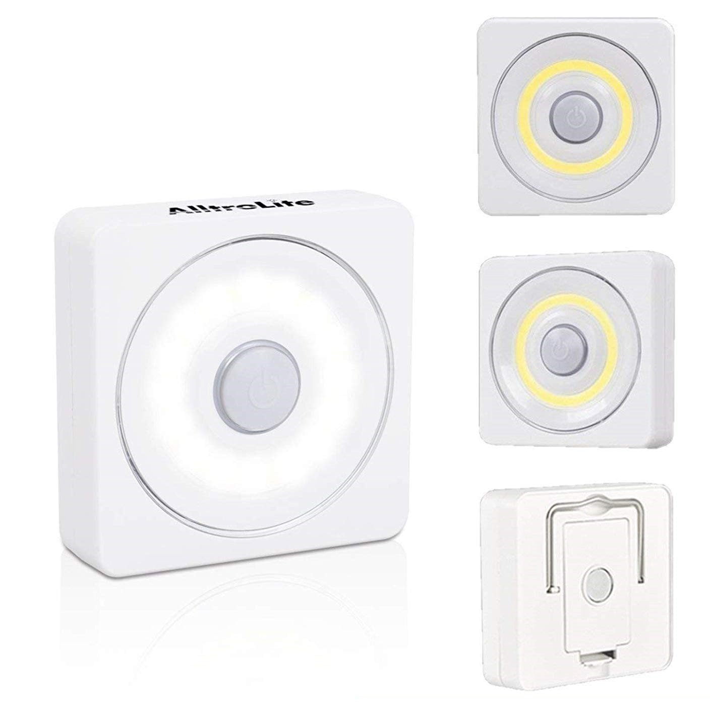 4-Pack AlltroLite Square LED Battery-Powered Wireless Night Light Stick ...