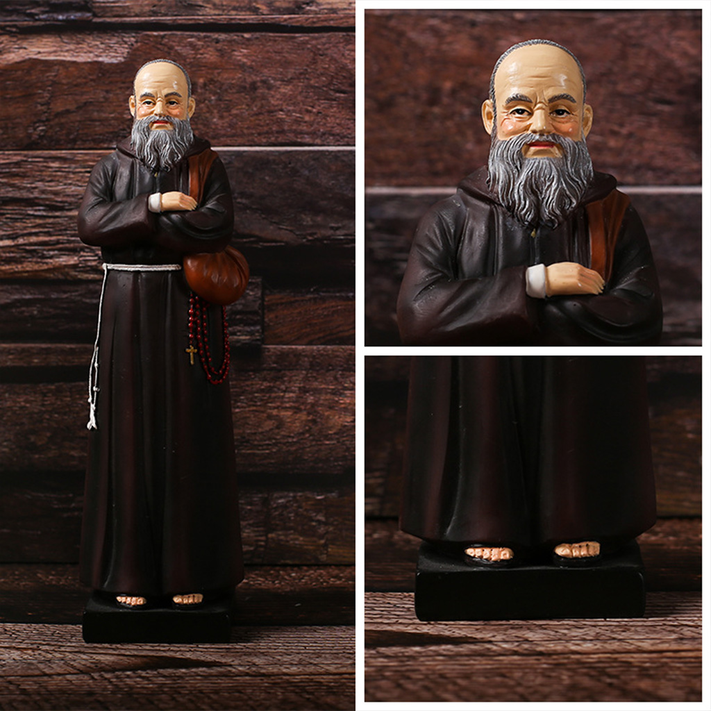 Buy ZUARFY Priest Friar Statue 8 Inch Resin Sculptures Figurine ...